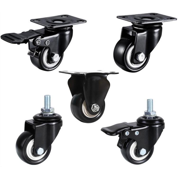 Black Heavy Duty Swivel Rigid Brake Caster Roller M10 Castor Wheel ...