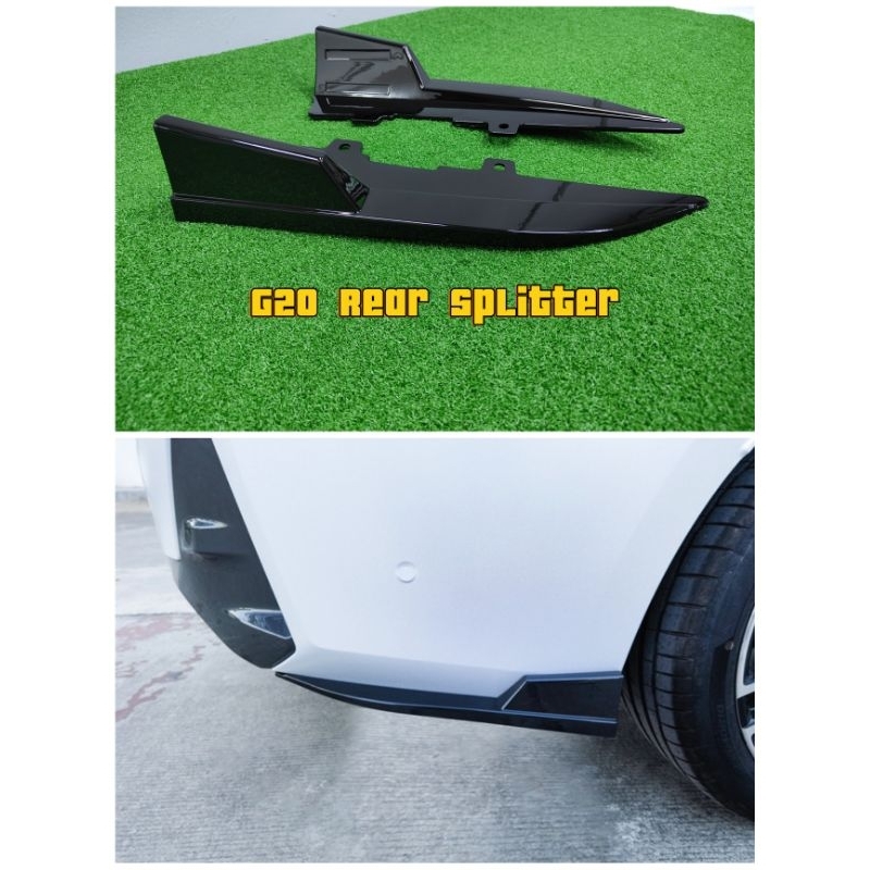 BMW G20 330i 330e 340i Rear Diffuser Splitter Skirt Glossy Black ...
