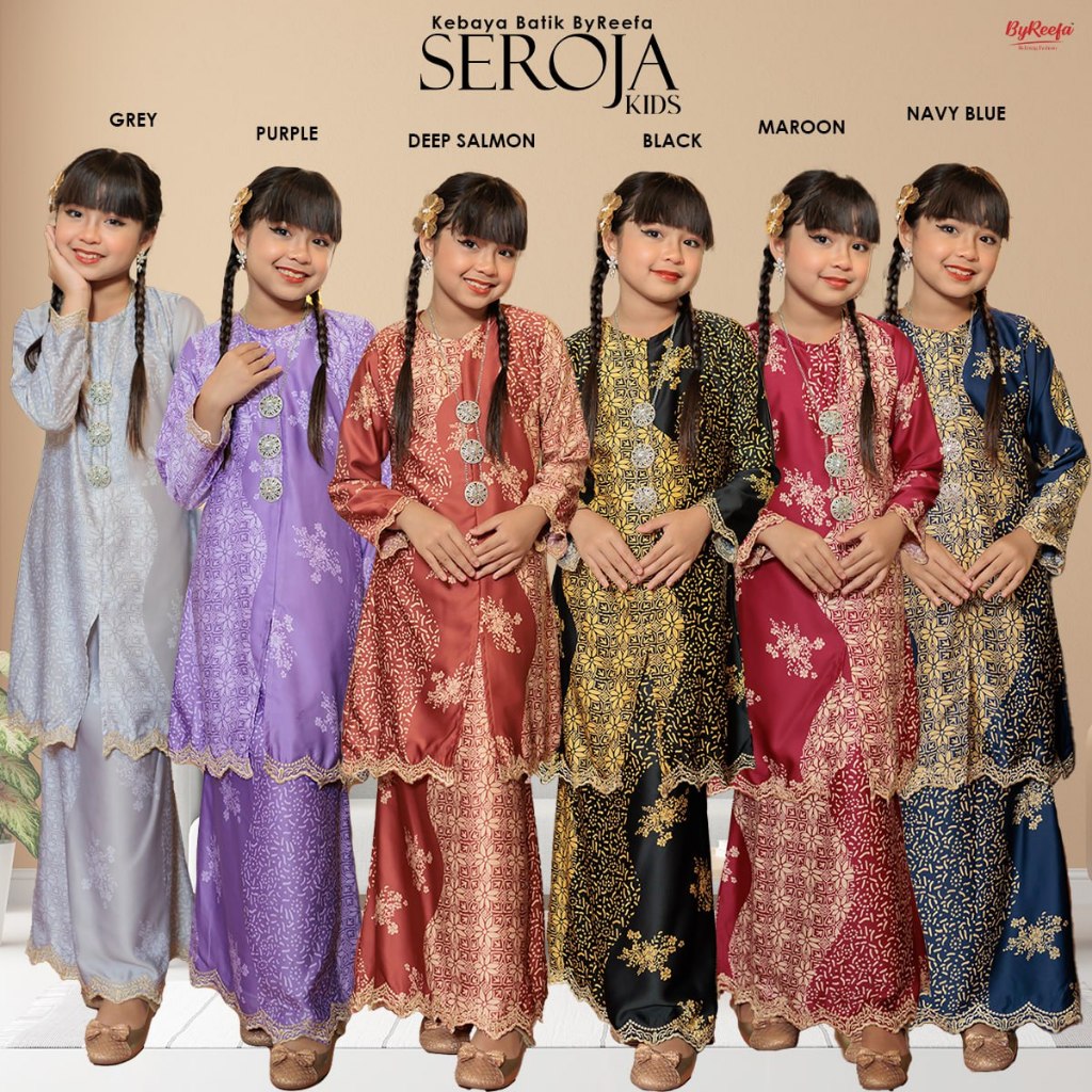 [Raya 2024] Kebaya Batik SEROJA KIDS ByReefa Collection | Material ...