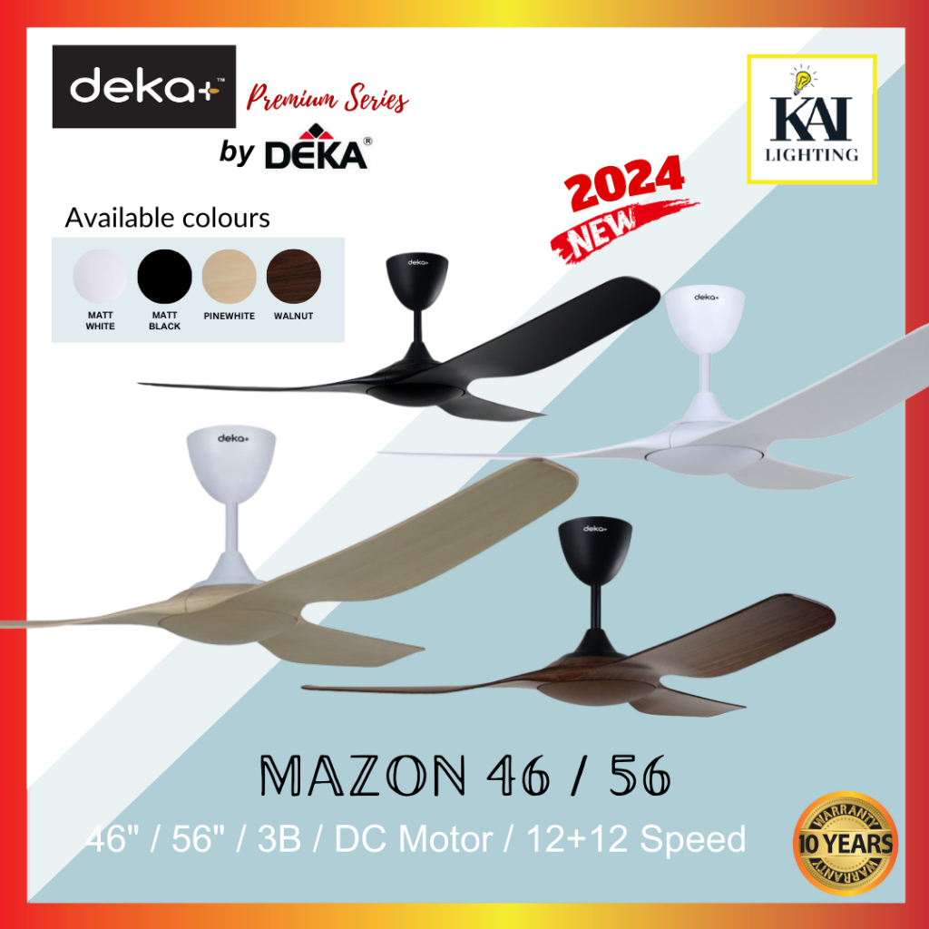 2024 NEW MODEL : Deka + MAZON 46" / 56" DC motor Remote Ceiling fan ...