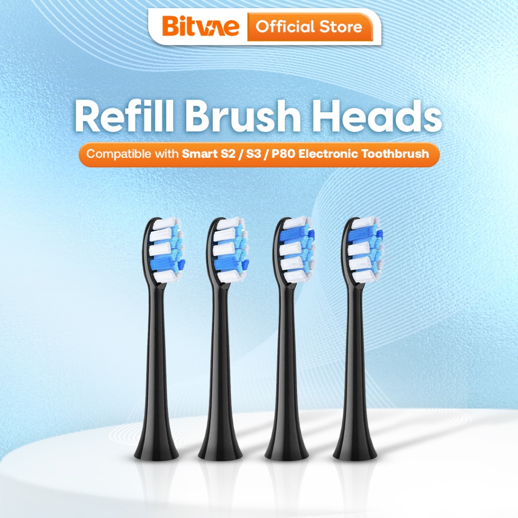Bitvae S2/S3/P80 Gentle Rounded Bristles Brush Head (4 pcs ) | Shopee ...