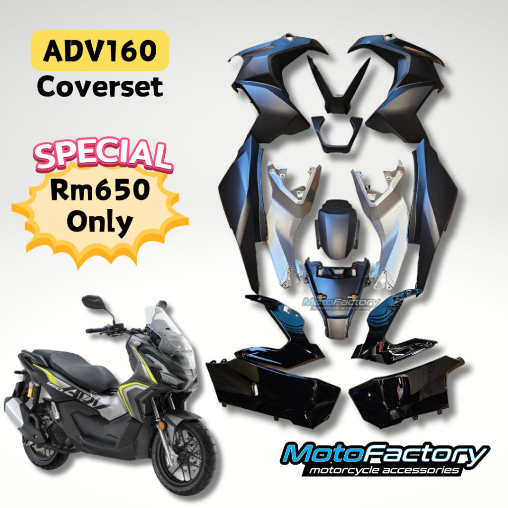 HONDA ADV160 COVERSET BODY COVER SET MATT GREY #READY STOCK | Shopee ...