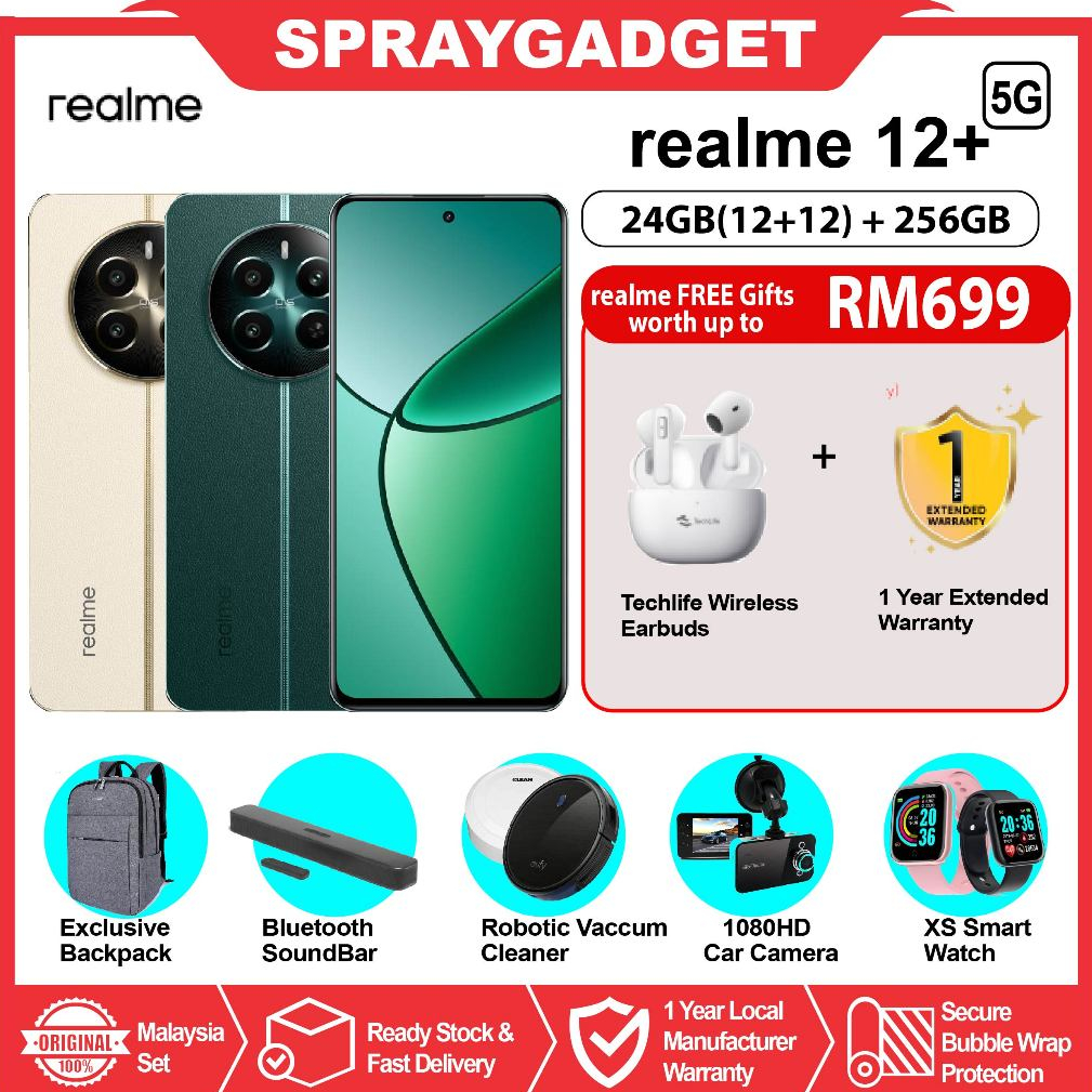 realme 12+ 5G (12GB +12GB Extended RAM l 256GB ROM) SONY LYT-600 OIS ...