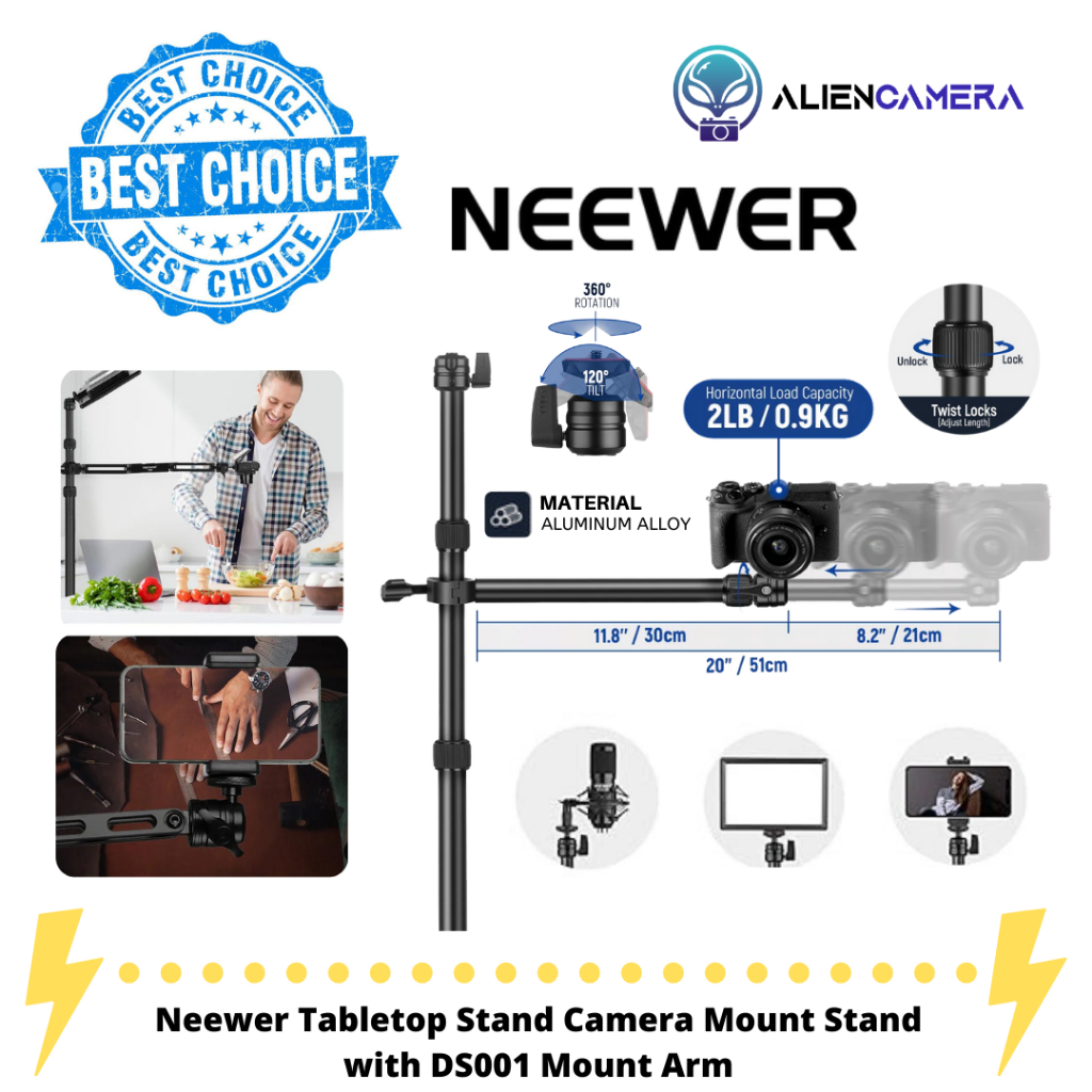 Neewer Tabletop Stand Camera Mount Stand with DS001 Mount Arm | Shopee ...