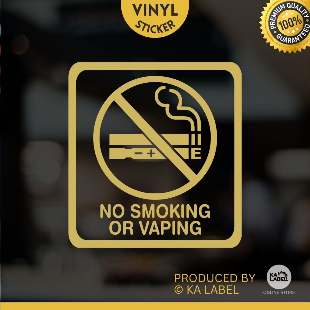 (Ready Stock) No Smoking or Vaping Allowed Sticker Home / Office / Shop ...