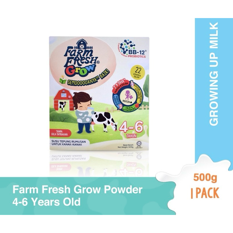 💥4-6years Milk Powder 500g💥Growing Up Milk Farm Fresh Grow | Shopee ...