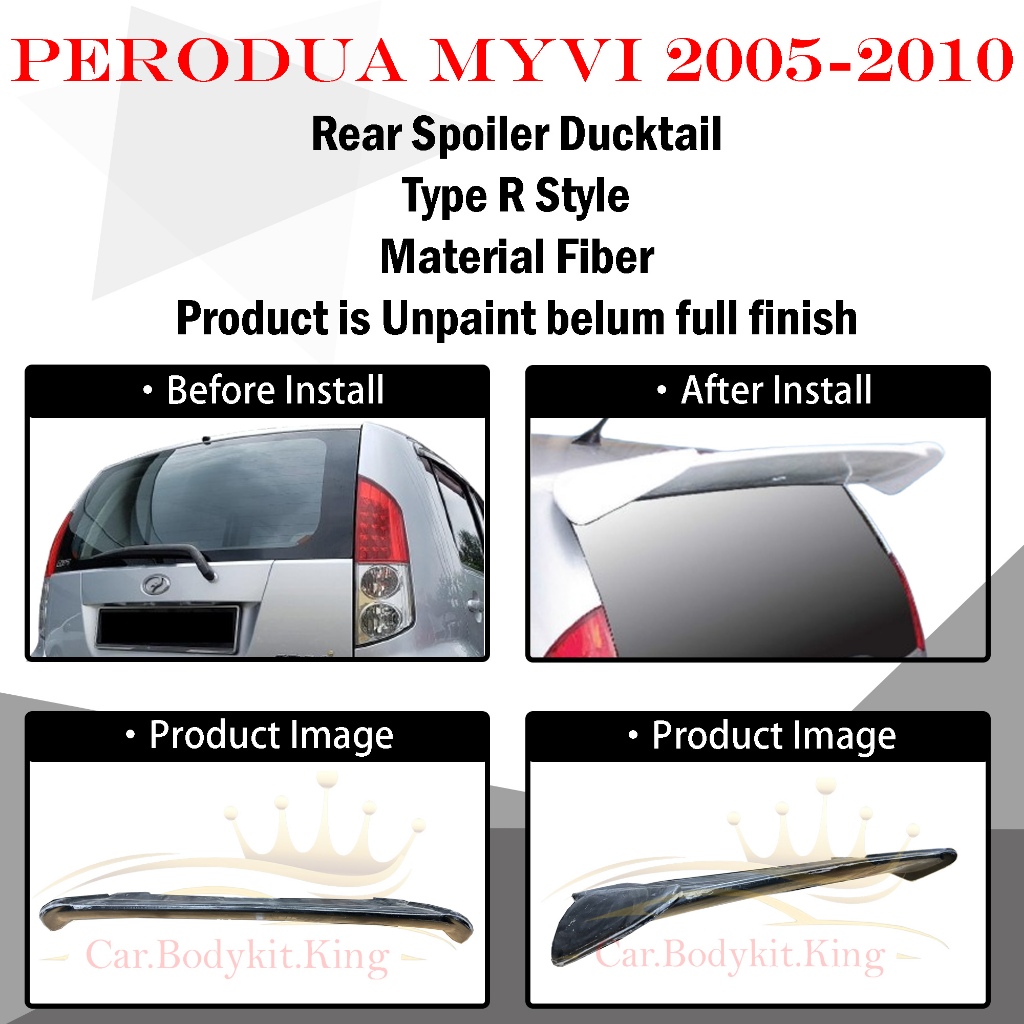 PERODUA MYVI 2005-2010 TYPE R STYLE REAR TRUNK SPOILER LIP -MATERIAL ...