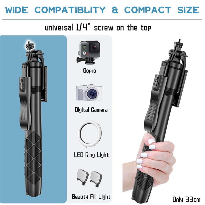TNW L16/L18 Wireless Selfie Stick Tripod Bluetooth Remote Monopod Stand ...