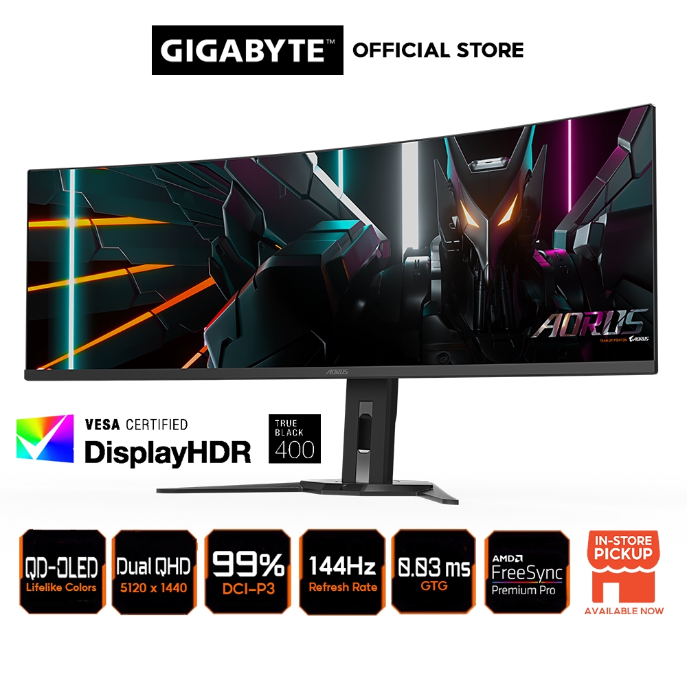 GIGABYTE AORUS CO49DQ GAMING MONITOR ( 49" OLED DQHD / 0.03MS / 144HZ ...