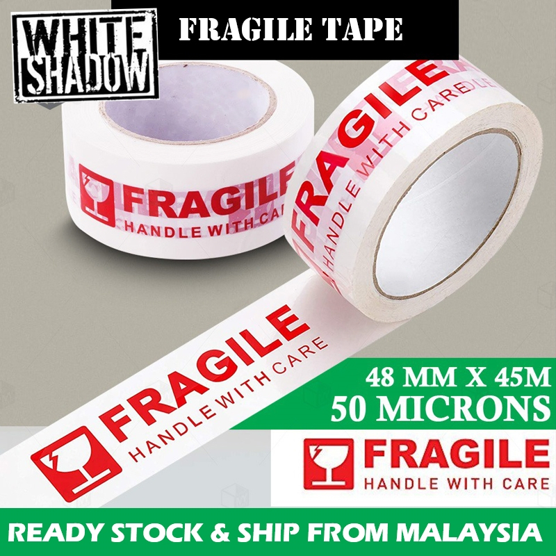 48mm x 50m High Quality Fragile Tape 48mm x 50m 1 Roll Fragile OPP Tape 易碎品胶带 Pita Fragile ...