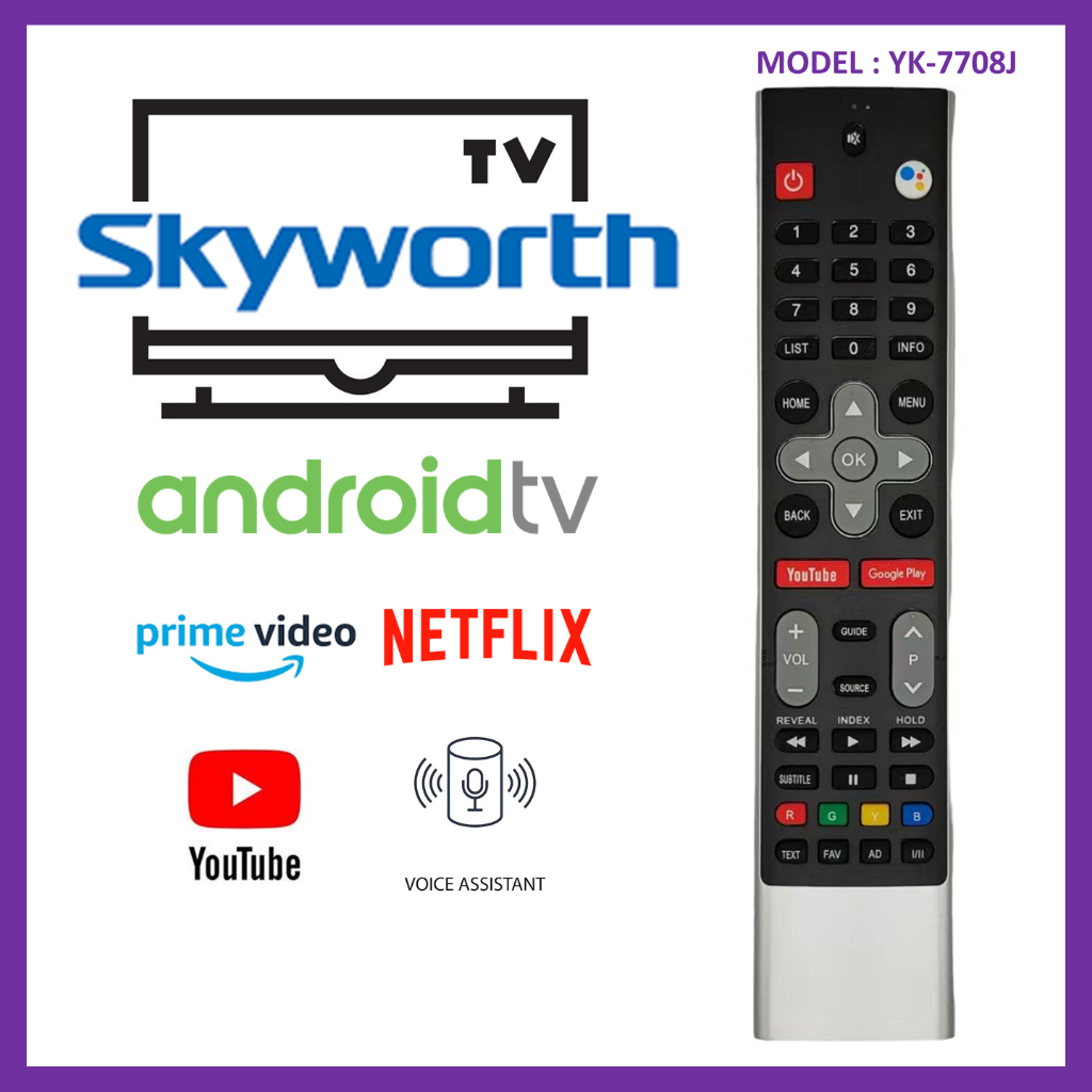 Skyworth QLED Smart Voice Control Function TV Remote Control YK-7708J ...