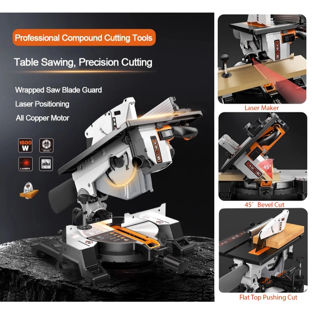 Wood Miter Saw Table Top Wood Aluminium Saw 0~45° Cutting Top Platform ...
