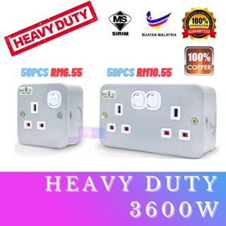 13AMP Metal Socket 15A Metal Clad Switched Socket BESI DOUBLE SWITCH ...