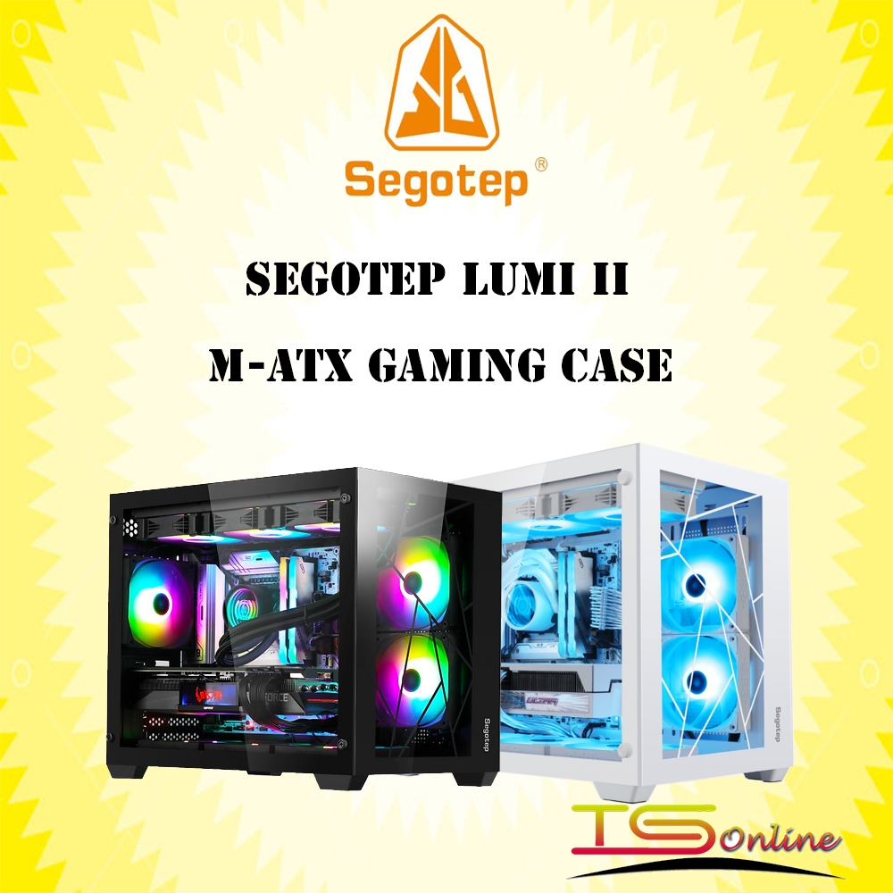 Segotep LUMI II M-ATX Gaming Case Include 3 Argb Fan (Black/White ...