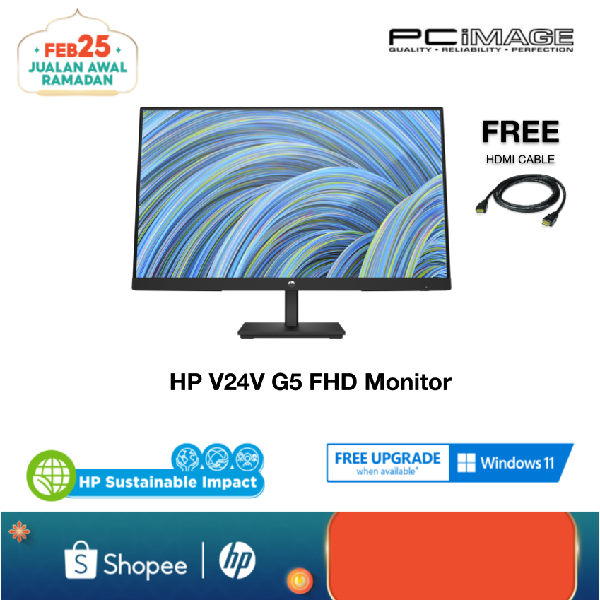 HP V24V G5 FHD Monitor | Shopee Malaysia