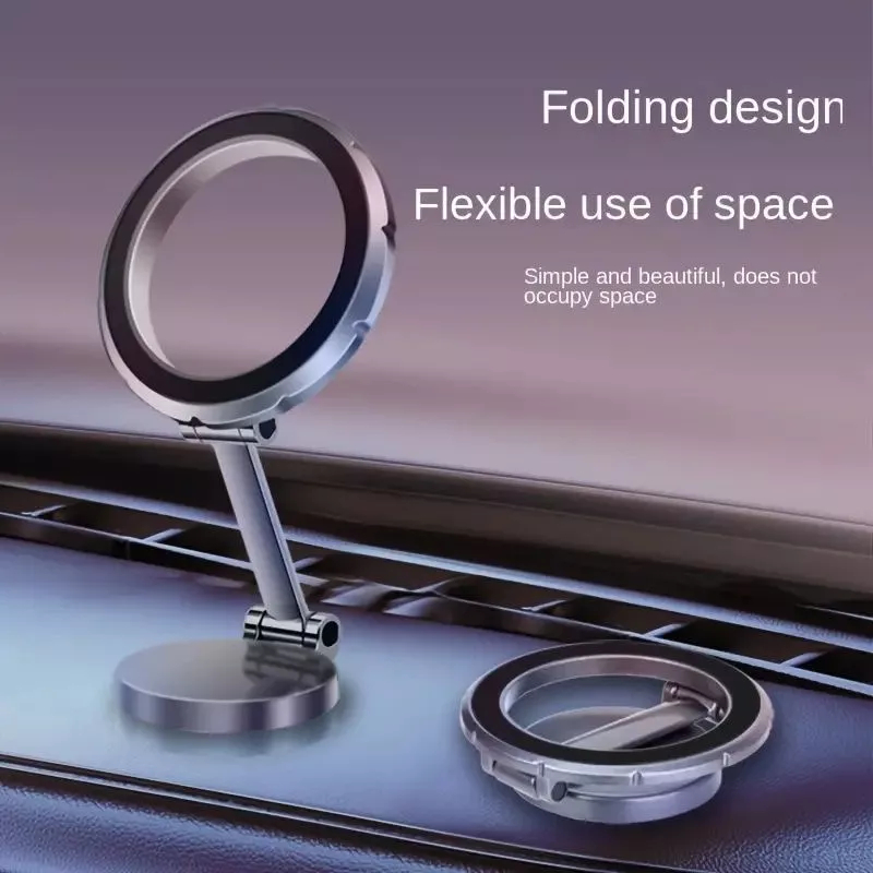 Super Magnetic Car Phone Holder Metal Foldable Magnetic Dashboard Phone ...