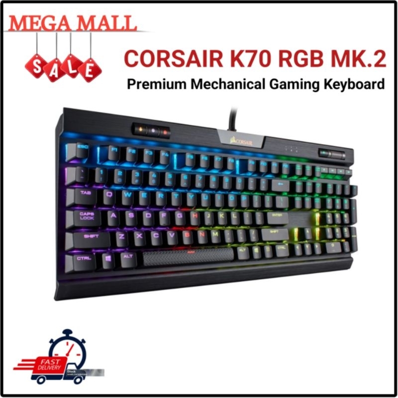 Corsair K70 RGB MK.2/K70 RGB Pro Mechanical Gaming Keyboard iCUE (Cherry MX RED/BLUE SPEED ...
