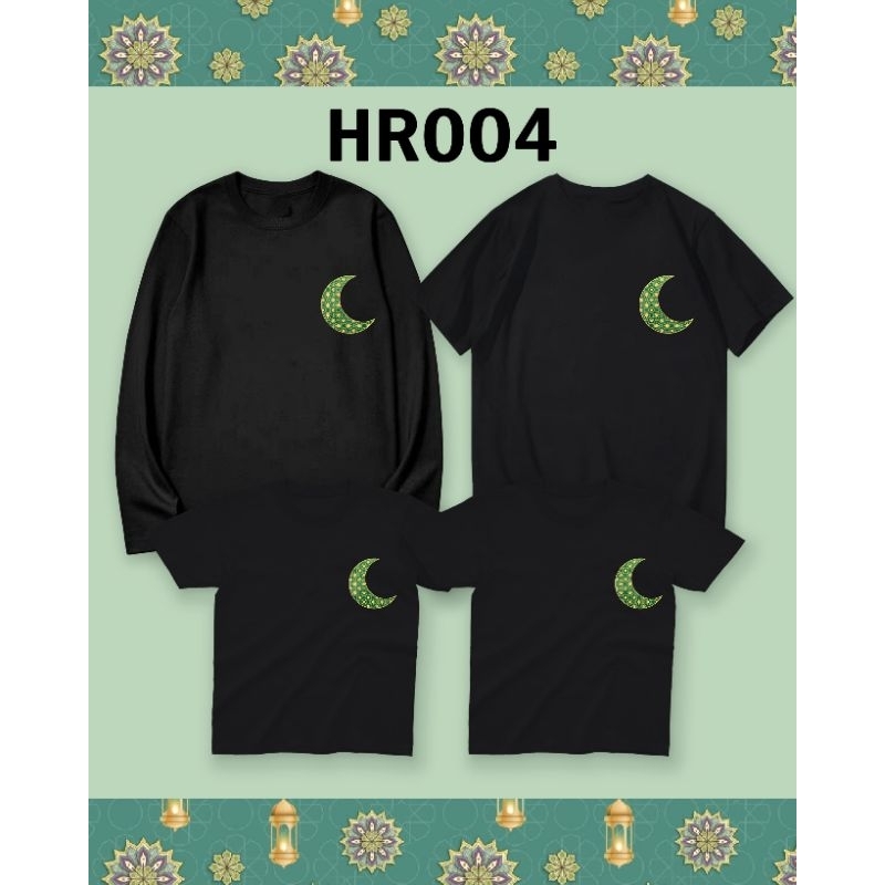 HR004 SEDONDON RAYA BAJU TSHIRT BLACK FAMILY 3XL COTTON SUMMER BALIK ...