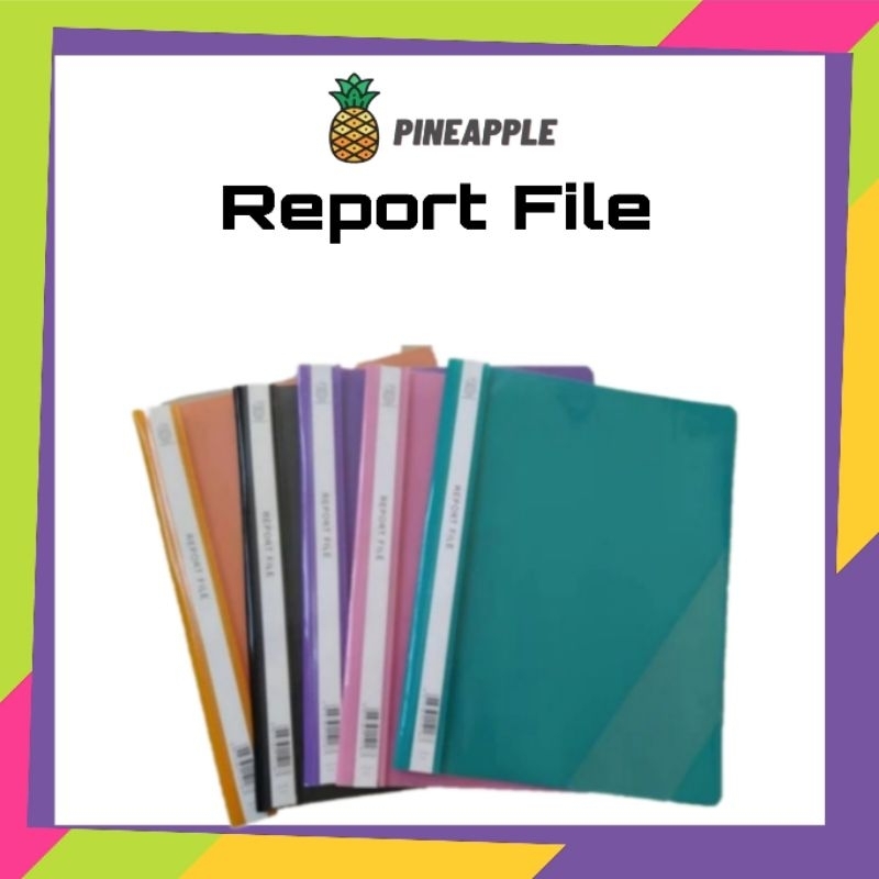 Pineapple A4 Management File Colour Plastic Report Paper Folder School ...