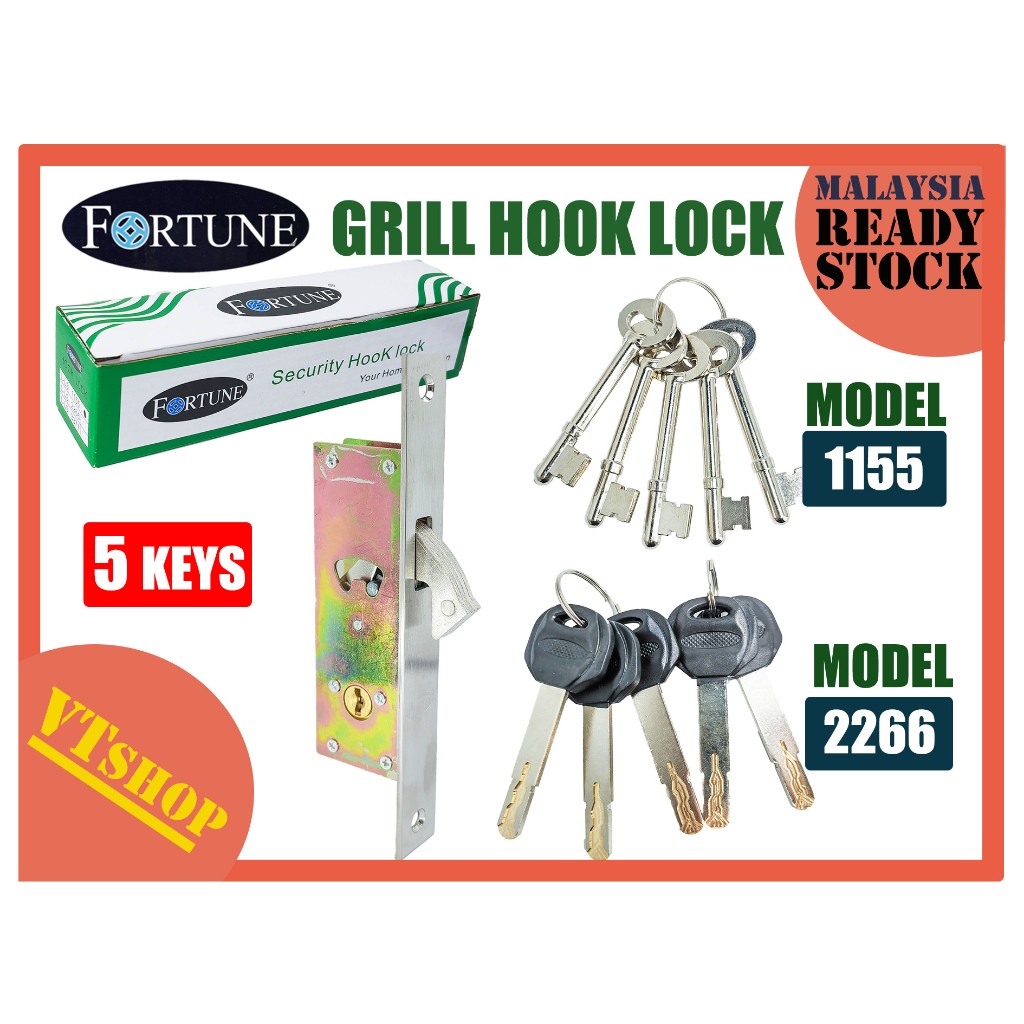 VTSHOP6889 FORTUNE 1155 / 2266 / SLIDING GRILL DOOR HOOK LOCK / PINTU ...