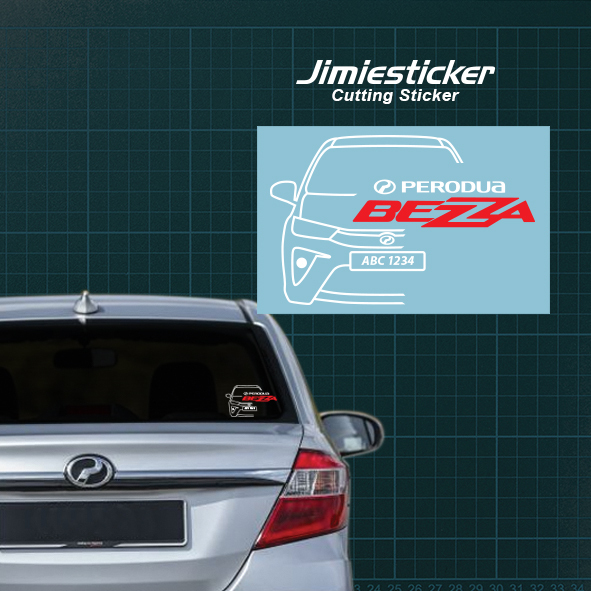 Sticker Kereta Bezza, Sticker Perodua Bezza, Vinyl Cutting, Car Sticker ...