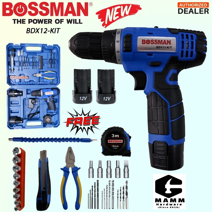 (MAMM) Bossman cordless impact driver 12V BDX-12KIT tool kit set ...