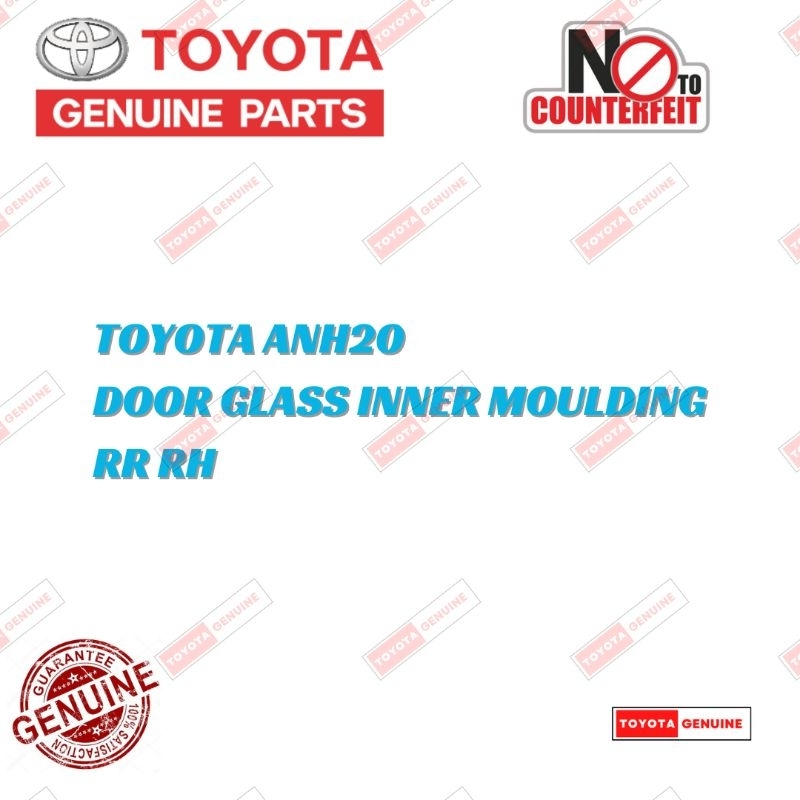 Toyota Alphard Vellfire ANH20 GGH20 Rear Door Glass INNER Moulding RH ...