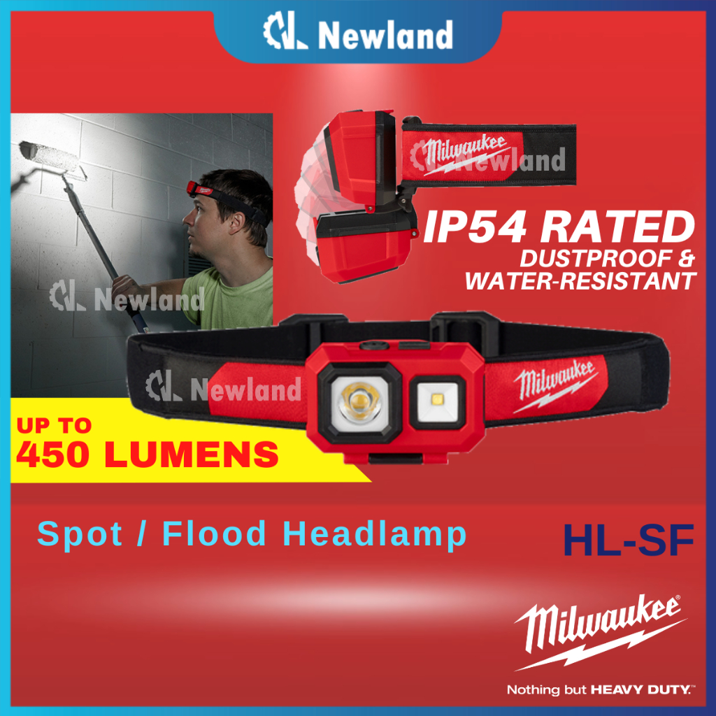 Milwaukee Headlamp / IR HL450 Internal Rechargeable Headlamp (450 Lumen ...