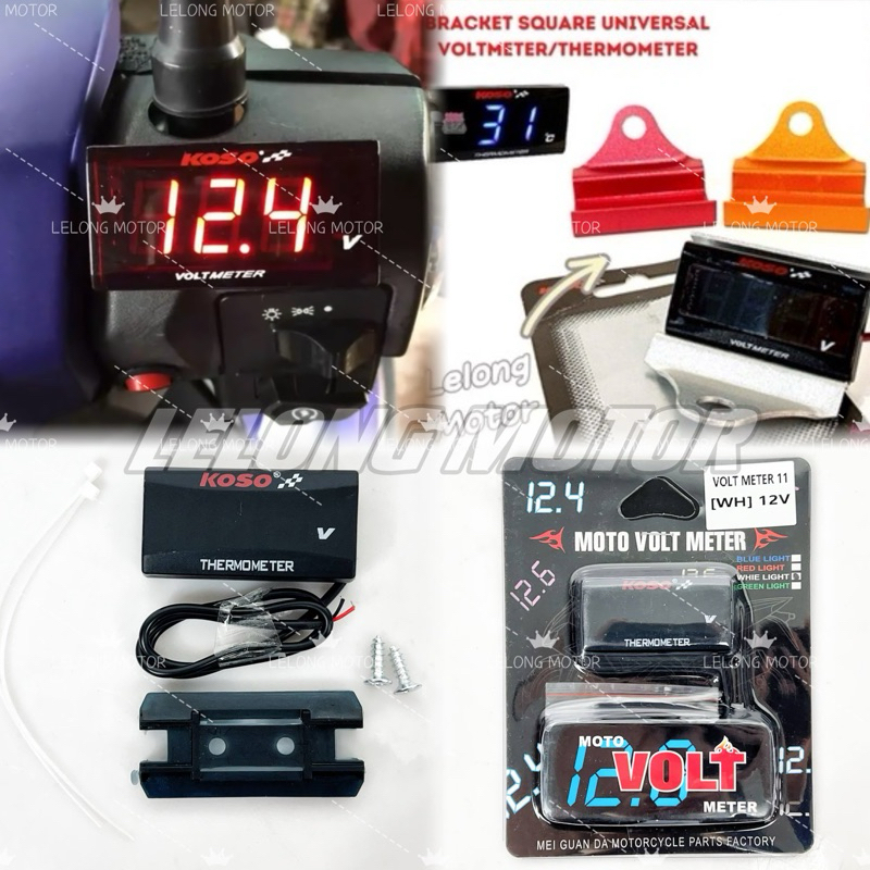 VOLT METER VOLTAGE METER 12V LED DIGITALDISPLAYMOTORCYCLE METER BRACKET ...