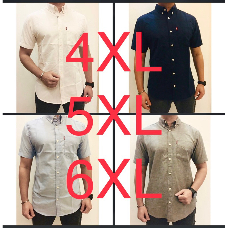 👔Men’s casual Shirt 👉PLUS SIZE (4XL/5XL/6XL)👈 Baju Lelaki lengan pendek Oxford cotton premium ...