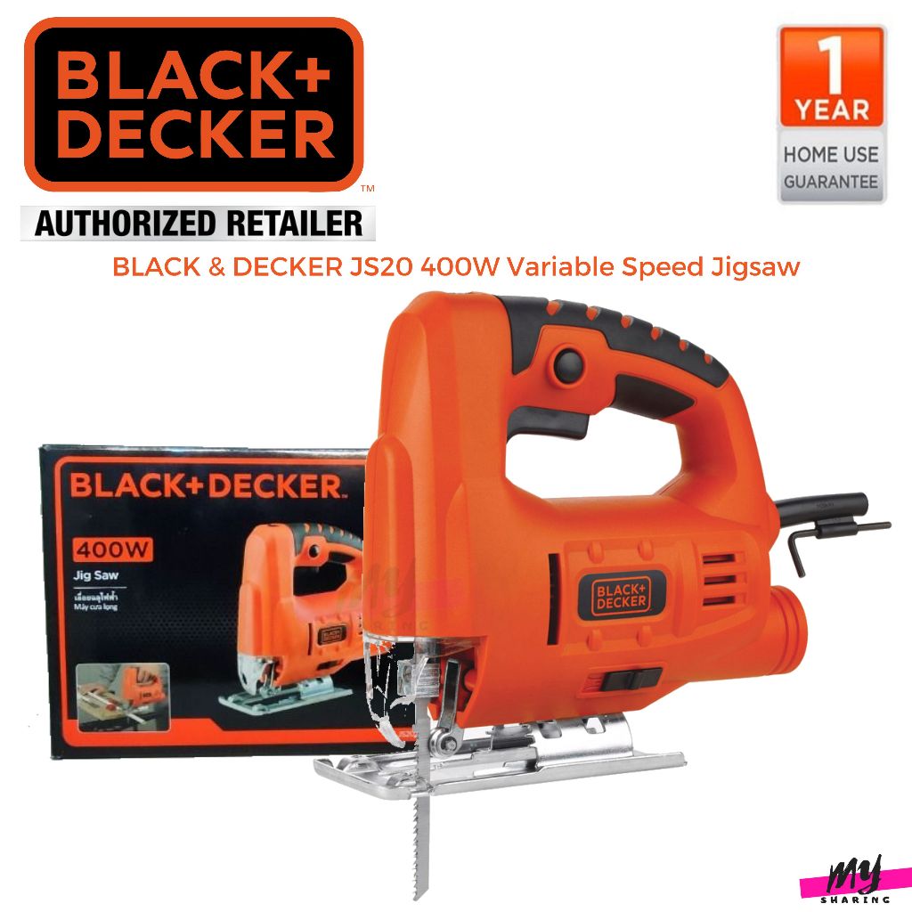 BLACK & DECKER JS20-B1 400W Variable Speed Jigsaw ( JS20 ) | Shopee ...