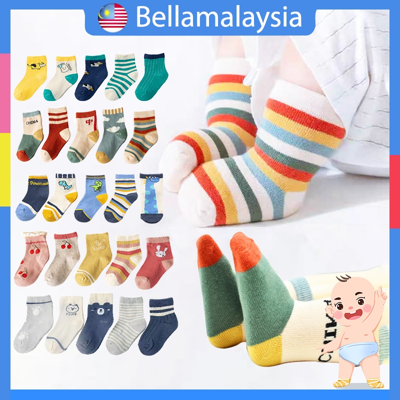 Bella 0-3Years Korean Style Baby Kids Socks 5 Pair Stoking Baby Boy ...
