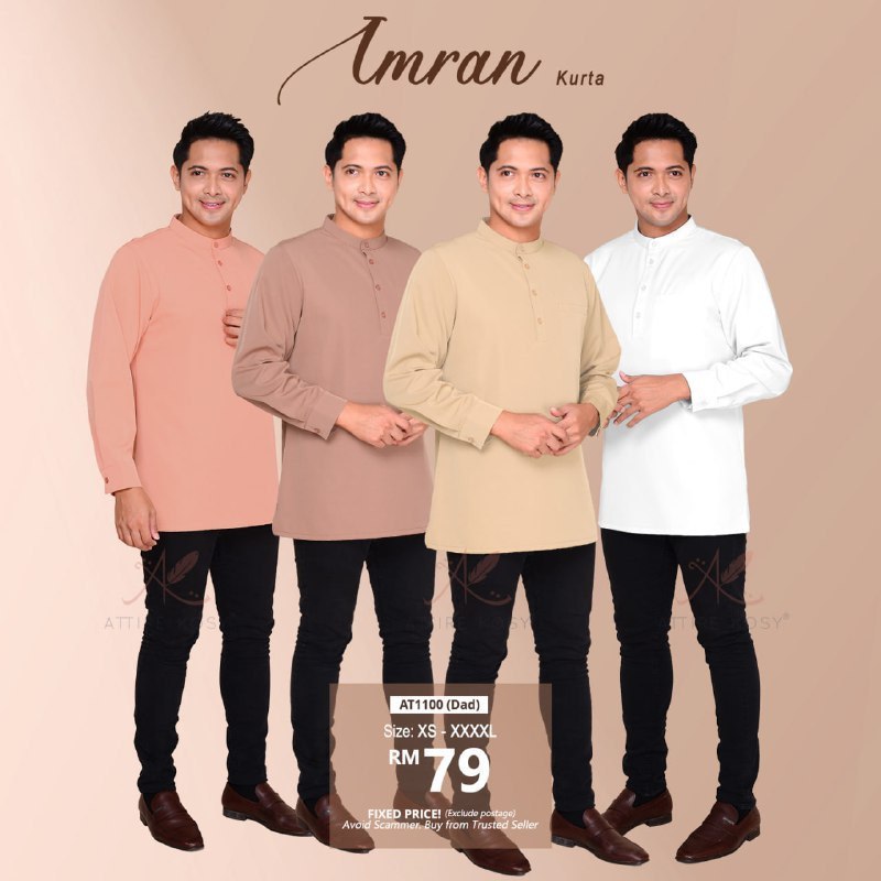 BAJU RAYA 2024 / Imran Kurta / Kurta Cekak Musang / Saiz Dewasa XS hingga 4XL | Shopee Malaysia
