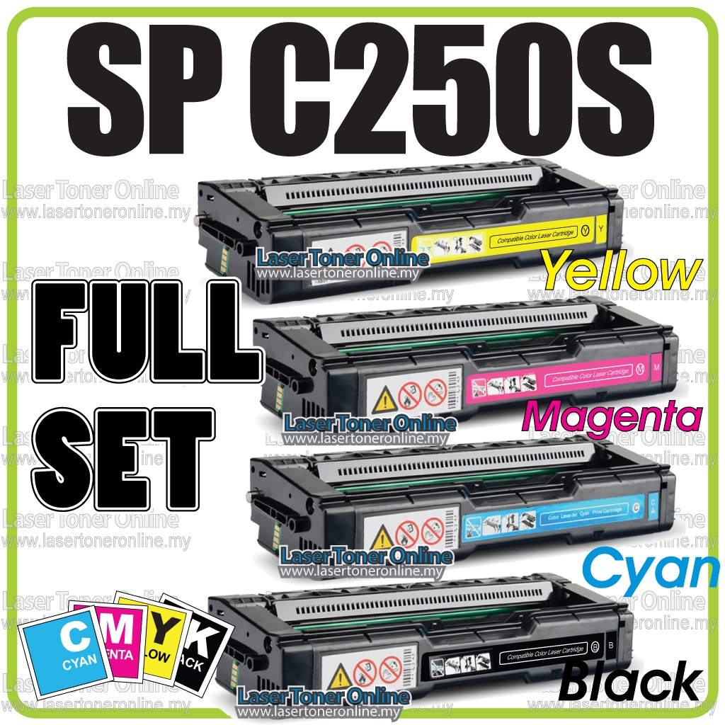 Full Set 407547 BLACK SPC250S Compatible Ricoh Aficio SPC250DN SPC250SF ...