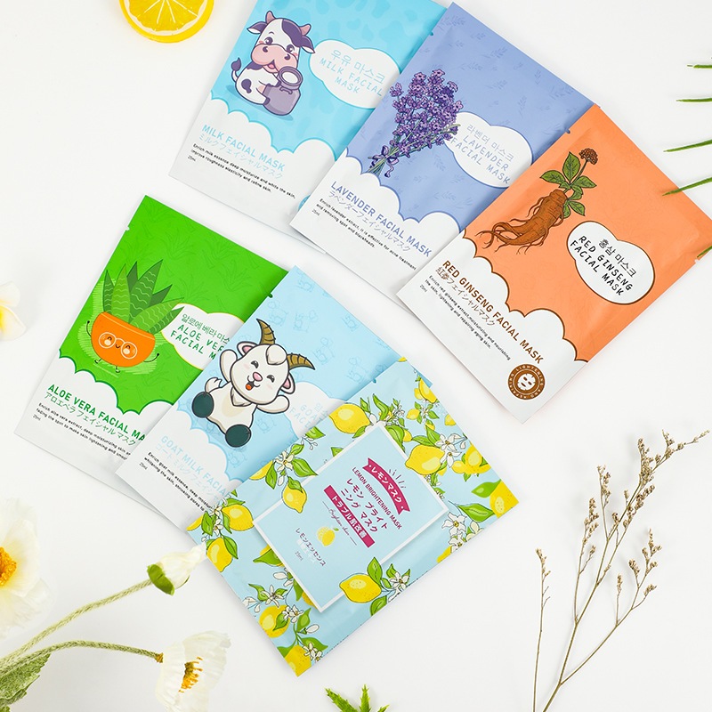 Moisture Natural Facial Mask Red Ginseng Aloe Vera Goat Milk Lavender ...