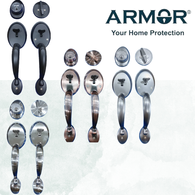 [ARMOR] ATH130 Entrance Door Lock Set Double Handle Deadbolt Gripset ...