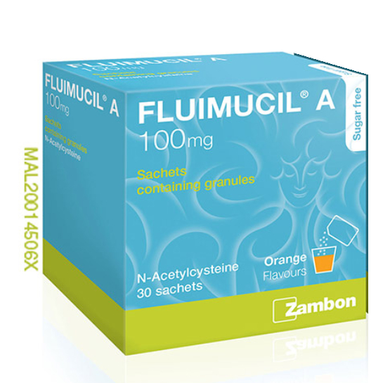 Fluimucil A 100mg sachets 30 sachets Orange Flavor Exp: 10/2026 ...