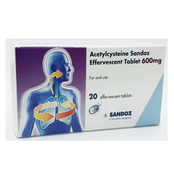 Sandoz Acetylcysteine Effervescent Tablet 600mg 2's x 10 strips Exp: 12 ...