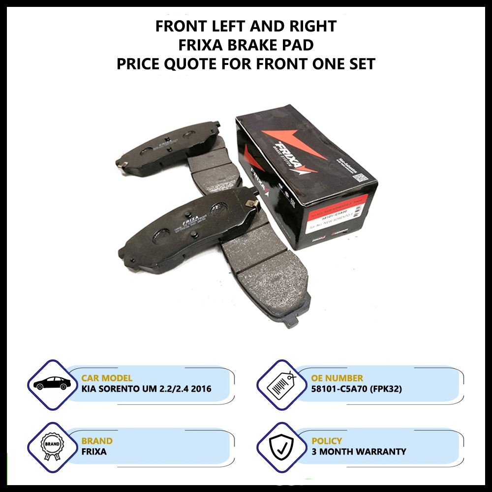 Kia Sorento UM 2.2/2.4 2015 Frixa Brake Pad (Front FPK32 / Rear FPK32R ...