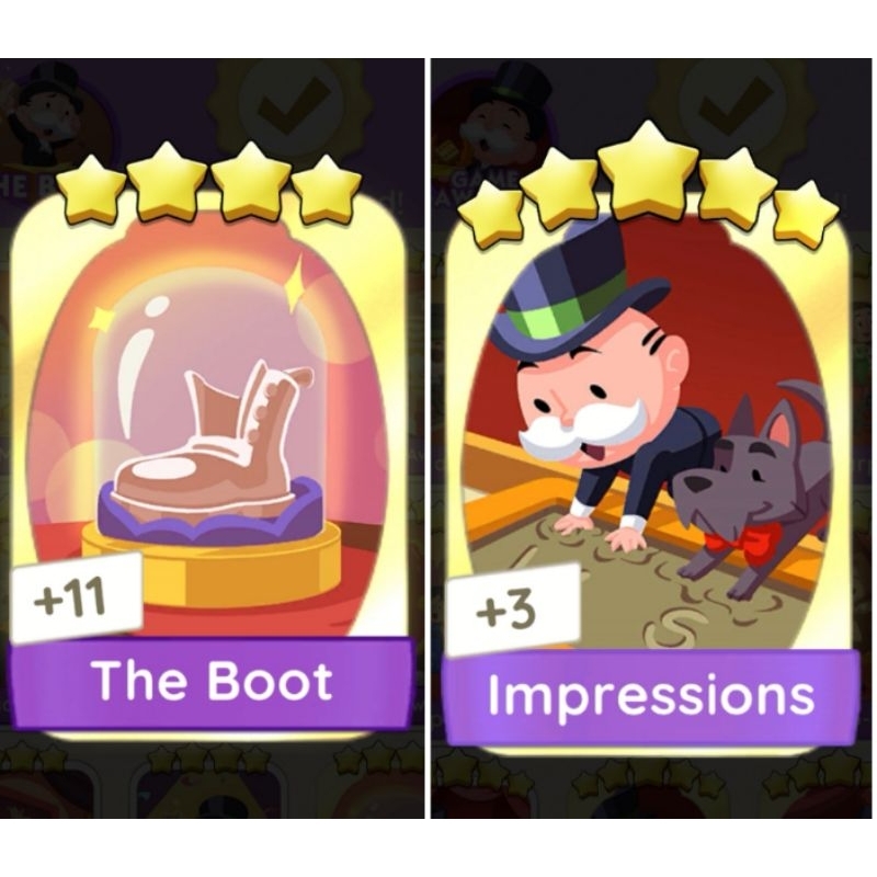THE BOOT & IMPRESSIONS-Monopoly Go GOLD Stickers For Sale LIMITED TIME ...