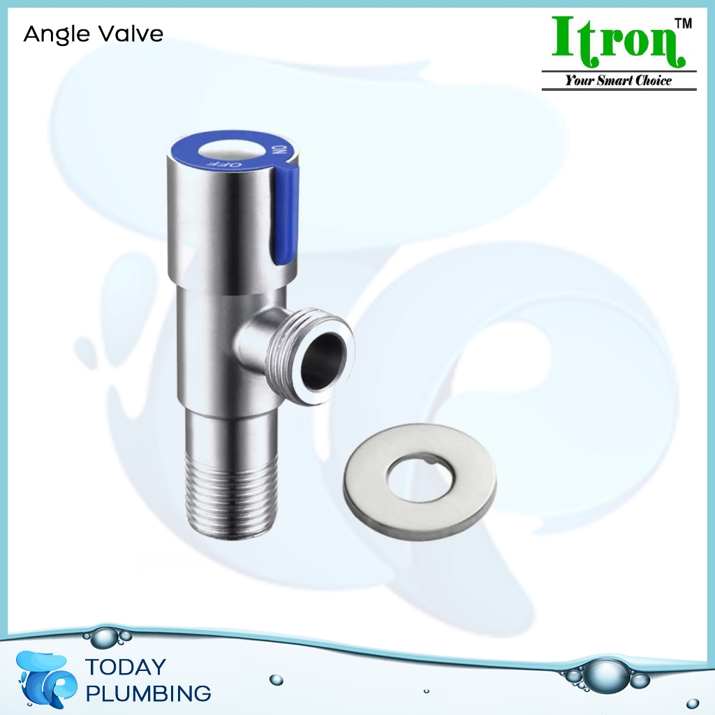 Itron Quarter Turn Bathroom Angle Valve ITN0105 Stainless Steel Satin ...