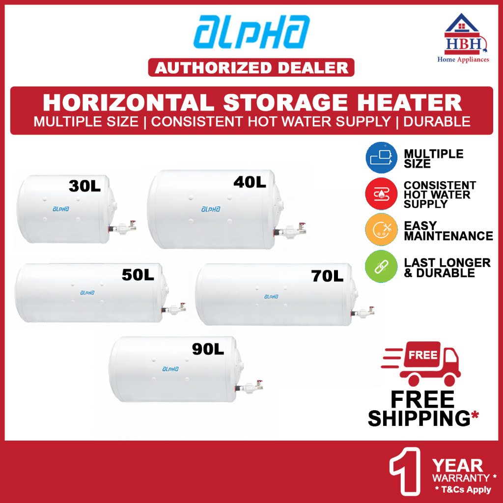 Alpha Horizontal Storage Water Heater Horizon 30L 40L 50L 70L 90L AST30 AST40 AST50 AST70 AST90 ...