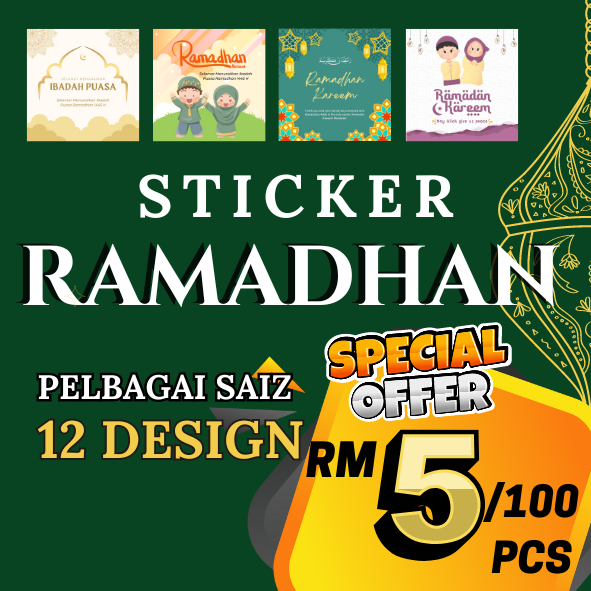 STICKER RAMADHAN | BULAN PUASA | MARHABAN YA RAMADHAN | Shopee Malaysia