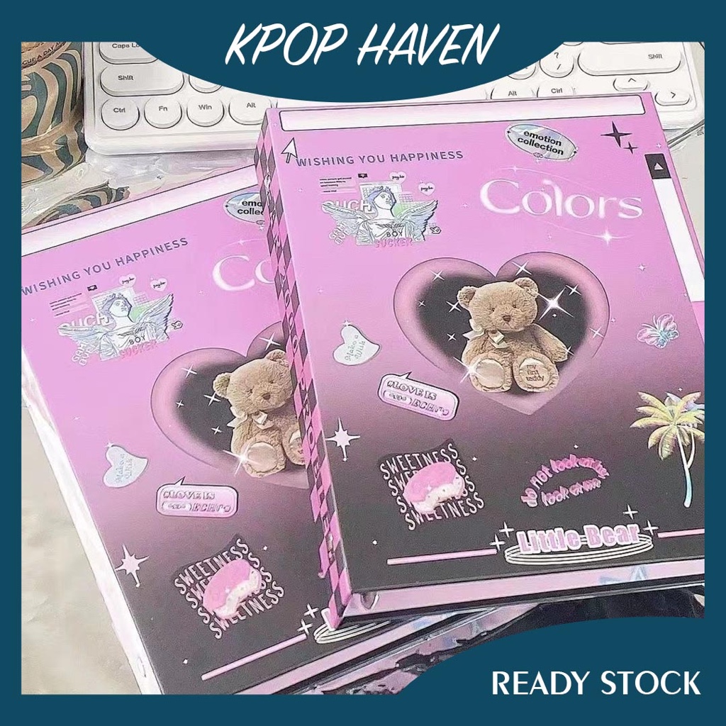Ins A5 Binder Y2K Bear Design 3 Inch Photo Album Cartoon Photocard ...