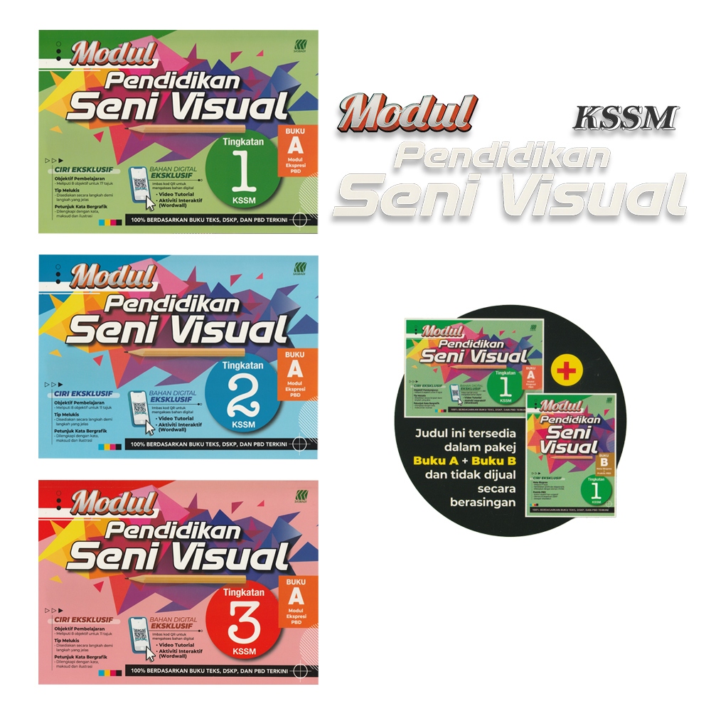 SASBADI | BUKU AKTIVITI | KSSM - MODUL PENDIDIKAN SENI VISUAL (BOOK A + B) (TINGKATAN 1 - 3 ...