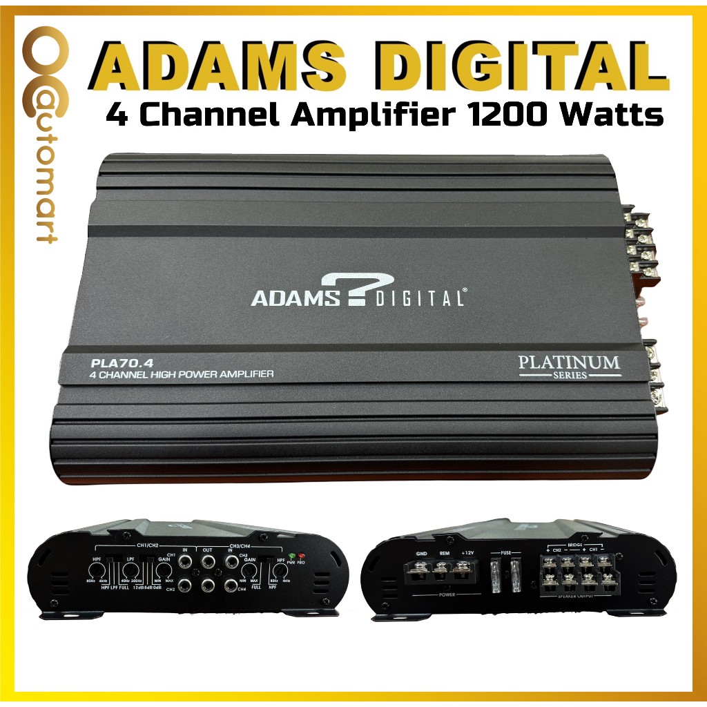 Adams Digital 4 Channel High Power Amplifier Platinum Series 800 Watts ...