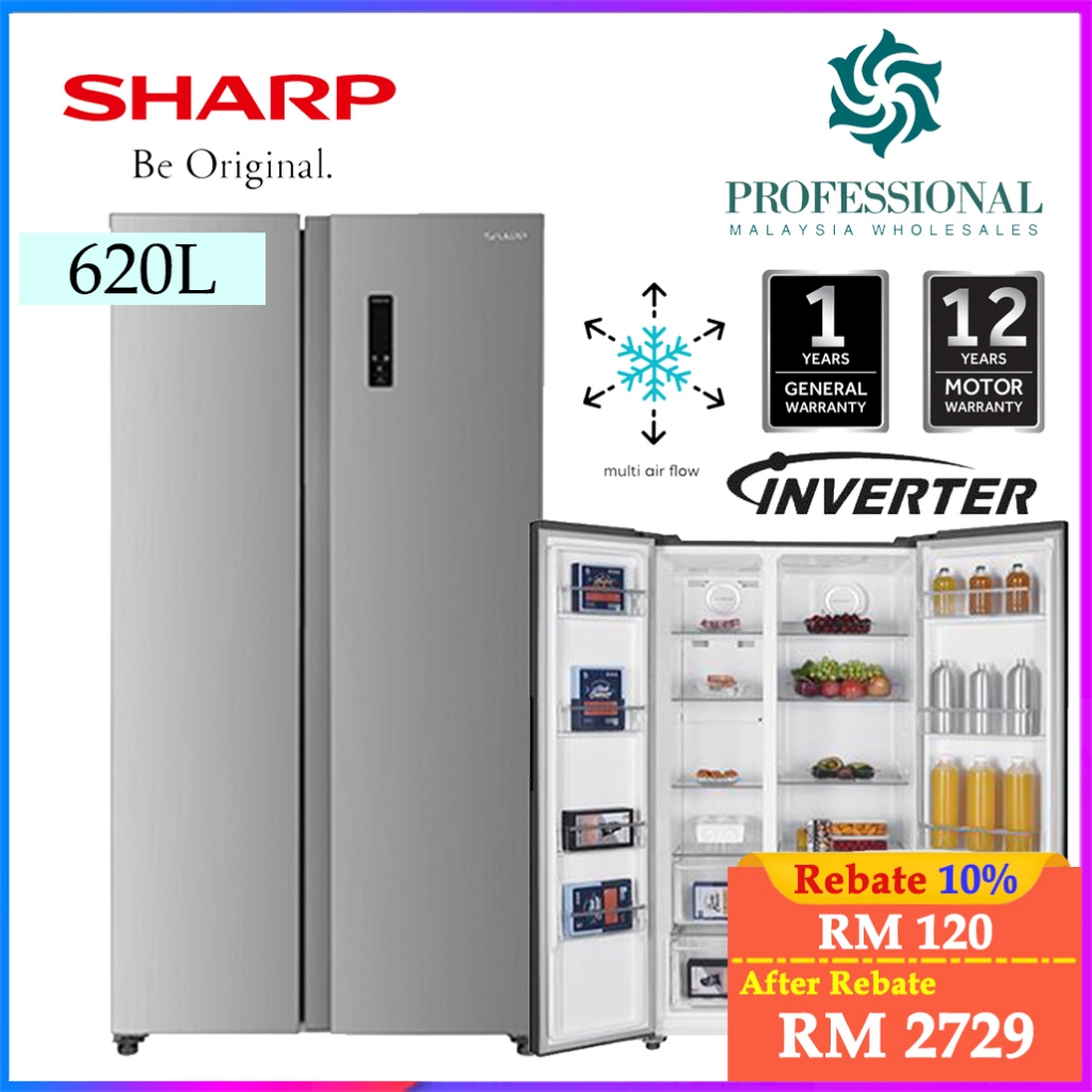 Sharp 620L/ 680L Side By Side Refrigerator Inverter Plasmacluster ...