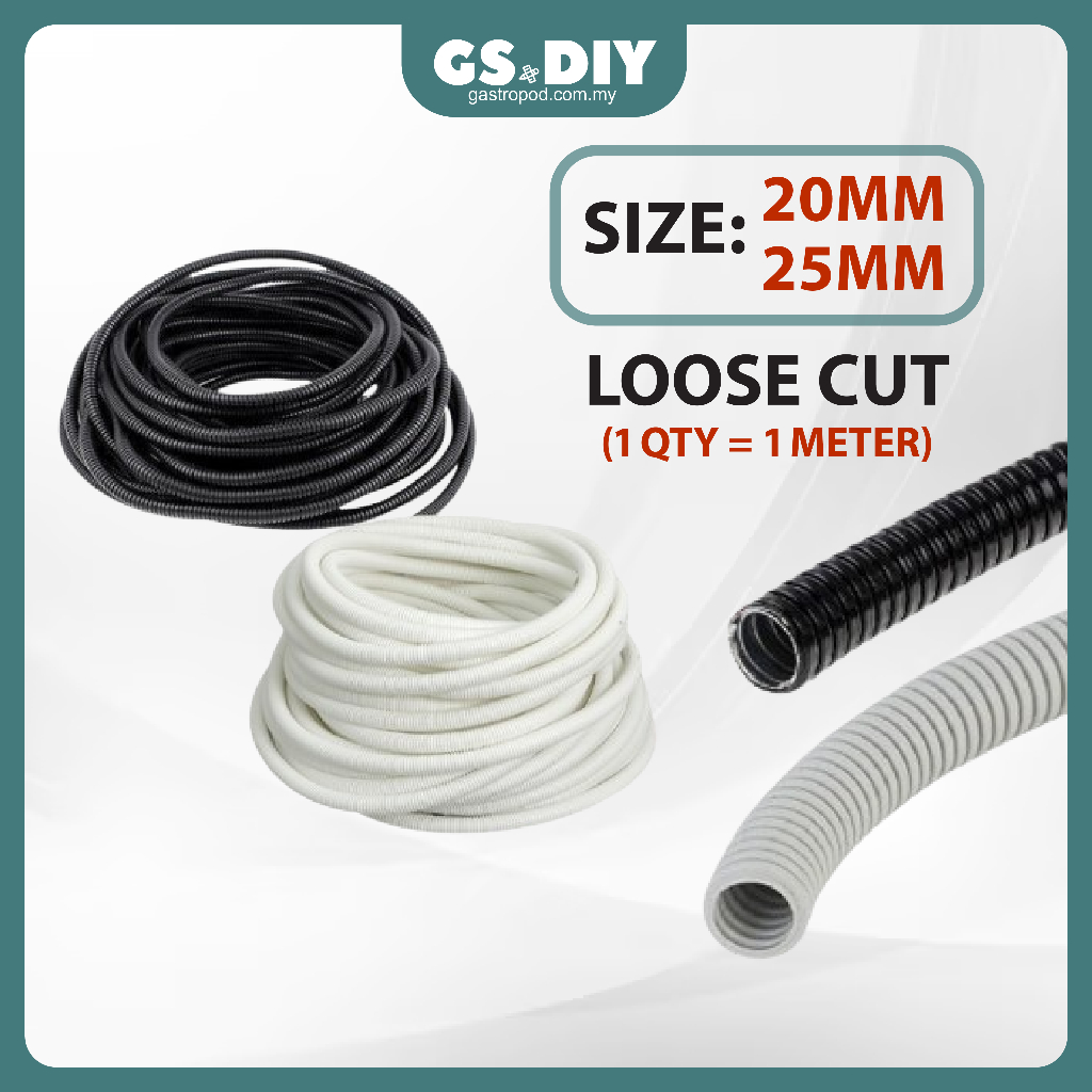 [Per Meter] PVC Flexible Conduit Pipe 20mm 25mm Heat Resistant ...