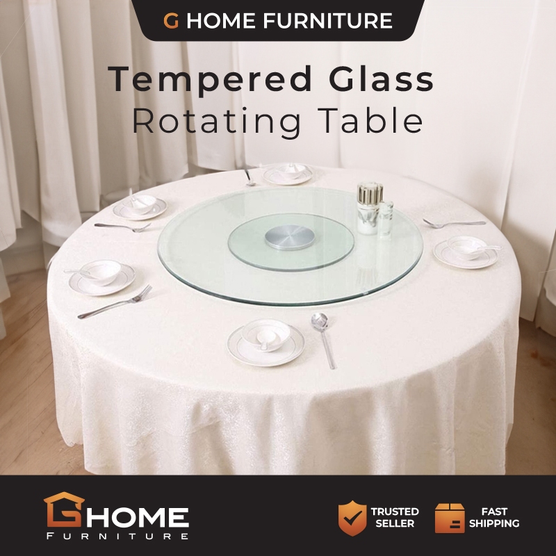 🔥OFFER🔥G HOME Tempered Glass Table Rotating Top Table Round Marble ...