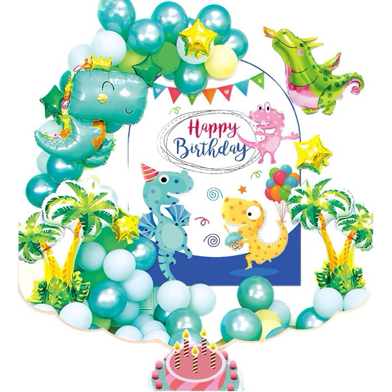 Dinasour set *8 in 1 Set Dinosaur Theme Birthday Balloon Decoration Set ...